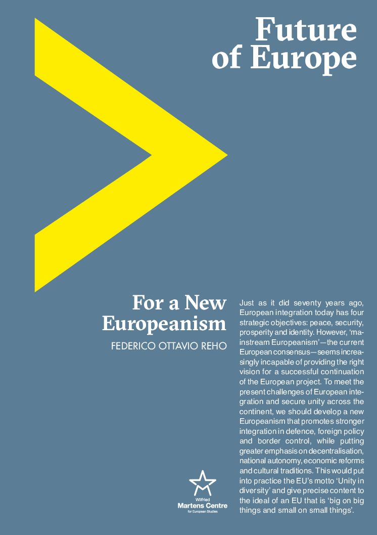 For a New Europeanism | Martens Centre