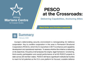 PESCO at the Crossroads: Delivering Capabilities, Anchoring Allies ...